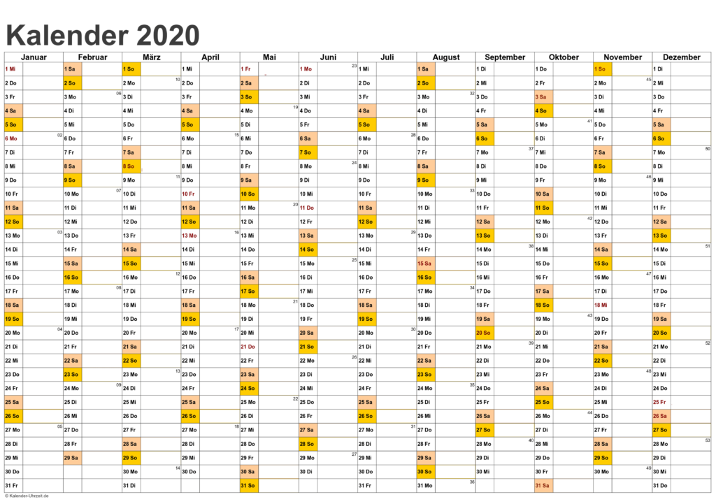 Kalender NRW 2020 Zum Ausdrucken | The Beste Kalender